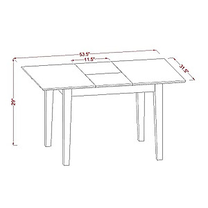 East West Furniture Dining Set NOFL5-BLK-21, Black