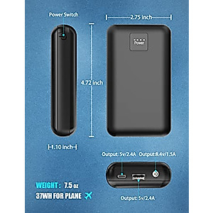 Vencede Rechargeable Battery, 16000mAh Fast Charge Power Bank with USB A and USB C Ports, Portable Charger with LED Digital Screen for Heated Vest