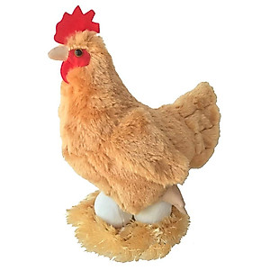 Adore 12" Standing Penny The Hen Chicken with Eggs and Nest Stuffed Animal Plush Toy