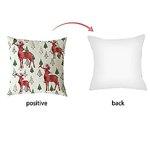 Scceatti Christmas Pillow Covers 18x18 in Liene Square Winter Cushion Cover with Zipper Polka Dot Funky Toss Theme New Pillowcases Protector for Couch Sofa Bed Living Room Decorations Gifts Decor