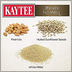 Kaytee Wild Bird Ultimate No Mess Wild Bird Food Seed For Cardinals, Finches, Chickadees, Nuthatches, Woodpeckers, Grosbeaks, Juncos and Other Colorful Songbirds, 9.75 Pound