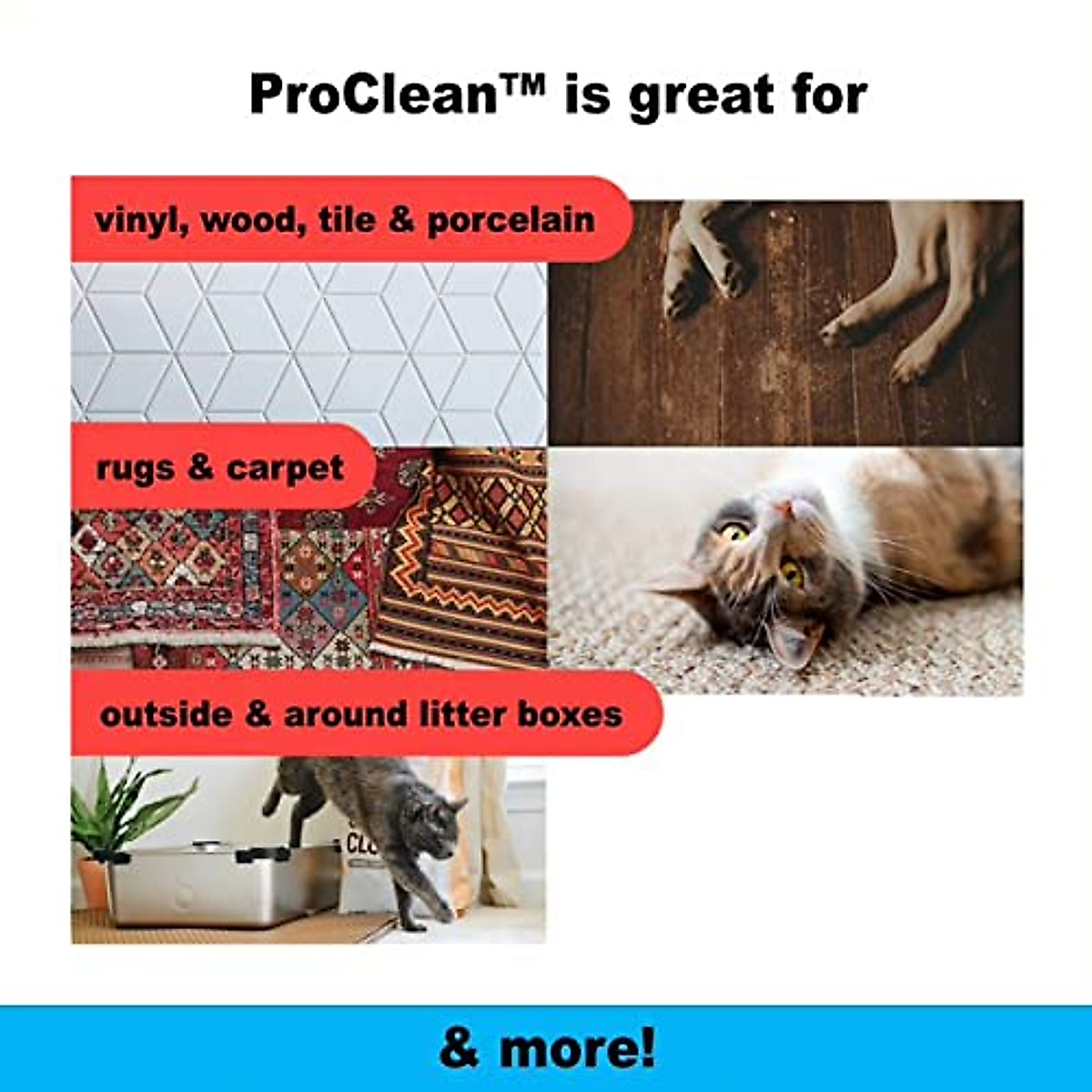 Urine Gone ProClean Stain and Odor Remover, Multi-Surface, Eliminates Tough Dog Cat People Stains, and Odor on Wood, Carpet, Vinyl, and Tile Floors, 20 Fl Oz