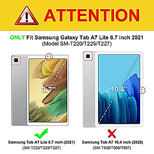 Fintie Hybrid Slim Case for Samsung Galaxy Tab A7 Lite 8.7 Inch 2021 Model (SM-T220/T225/T227), Shockproof Cover with Clear Transparent Back Shell, Green