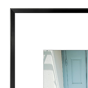 Americanflat Aluminum 11x14 Picture Frame with Shatter-Resistant Glass - Use as 8x10 Frame with Mat or 11x14 Frame Without Mat - Brooklyn Collection - Photo Frame for Wall Display - Black