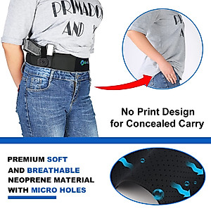 Belly Band Holster for Concealed Carry - Waist Gun Holsters for Men and Women - Fits Glock, Ruger LCP, Taurus, S&W M&P 40 Shield Bodyguard, Sig Sauer, Kahr, Beretta, 1911, etc