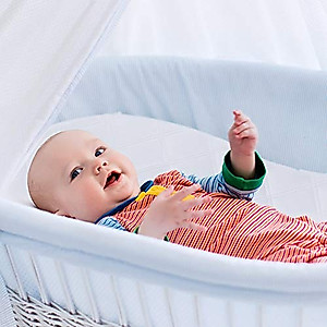 Yoofoss Waterproof Bassinet Mattress Pad Cover 2 Pack Fit for Hourglass/Oval Bassinet Mattress, Baby Bassinet Mattress Protector for Boys and Girls 32X16in