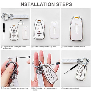 TX-INNO AUTO Key fob Cover Compatible with 7 Buttons Keyless Entry Smart Car Key Case Protector with Keychain