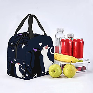 GOERTPO Cute Insulated Lunch Box Large Capacity Lunch Bag Reusable Bento Boxs Durable Portable Heat Cold Lunch Tote Bags