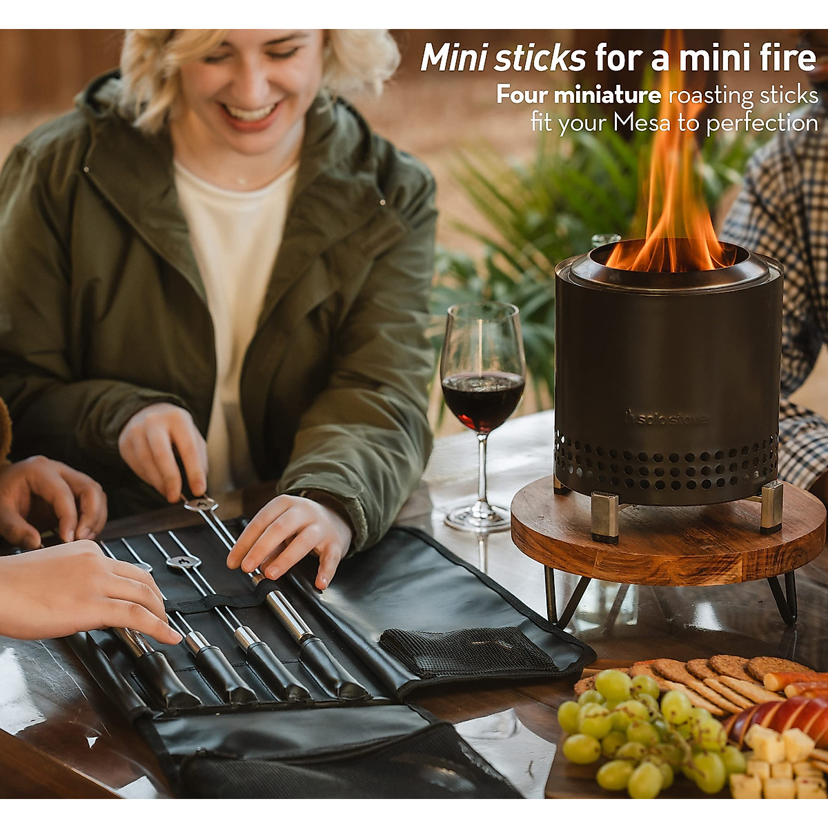 Solo Stove Mesa Accessory Pack | Incl. 4 Stainless Steel Mini Sticks + Stick Rests, Pellet Scoop, Mesa Lid, Carry Case, Accessories for Outdoor Fire Pit, 8.8 x 16 in, 2.5 lbs