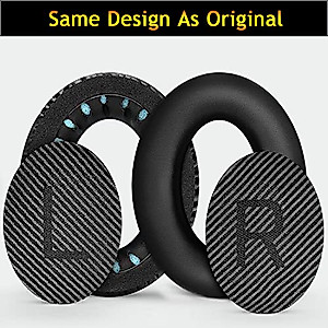 BINGLE Upgraded QC35 Replacement Ear Pads for Bose & Sound Insulation Bose Quietcomfort 35 ii Replacement Earpads, Added Thickness QC35 Replacement Pads with Soft Leather, Memory Foam Black