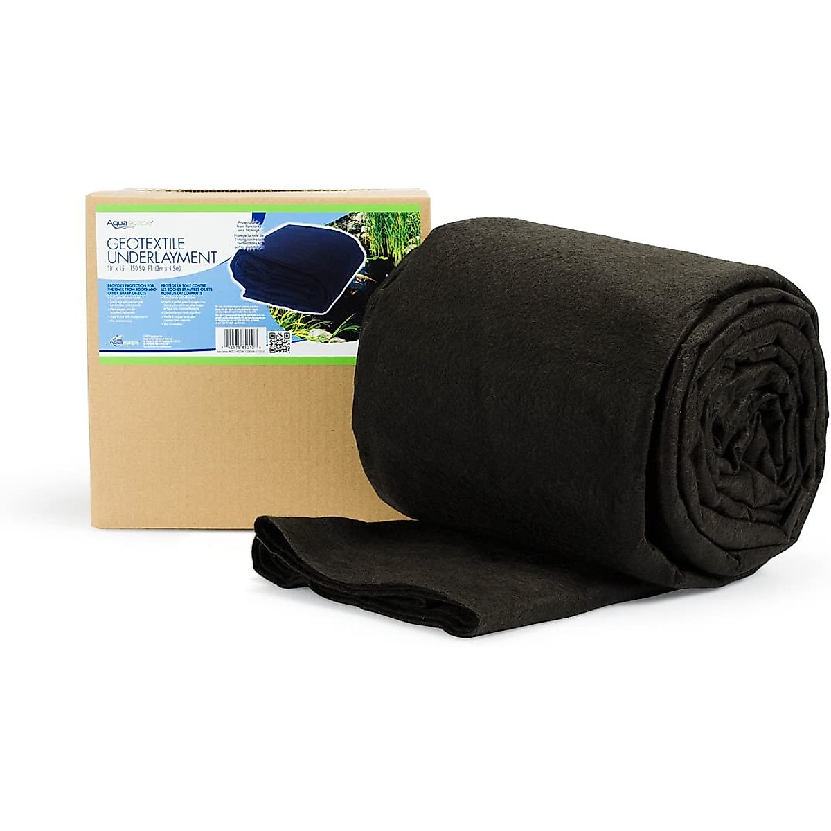 Aquascape Inc 85010 Pond and Water Garden Non-Woven Geotextile Underlayment, 150 sq. ft, Black