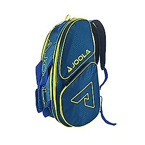 JOOLA Tour Elite Pro Pickleball Bag – Backpack & Duffle Bag for Paddles & Pickleball Accessories – Thermal Insulated Pockets Hold 4+ Paddles - Includes Fence Hook (Navy/Yellow)
