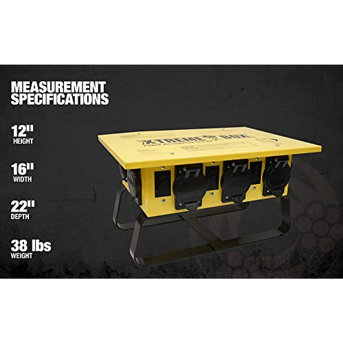 Southwire 019703R02 6506UGSX 50A Temp PWR X-TREME Box 6-Straight Blade SLED Base, 1 Pack, Yellow