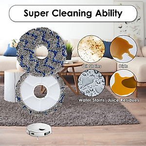 CHAIN PEAK (10 Pieces) Washable Reusable Mopping Pads for ECOVACS DEEBOT X1 Omni/ X1 PRO Omni/ X1 Turbo/ X1 PLUS/T10 Omni/ T10 Turbo, Strong Stain Removing Wipes Cloth Pads Premium Microfiber