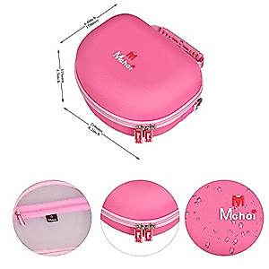 Mchoi Hard Carrying Case Suitable for Riwbox CT-7 Pink/for Jack CT-7S Cat Green 3.5mm/ for iClever IC-HS01 Bluetooth Wireless Over-Ear Headphones Headset for Kids Travel Protective Case, Case Only