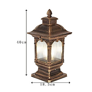 ZZYJYALG Glass Lamp Outdoor IP65 Waterproof Table Lamp Column Lamp European Home Garden Garden Floor Lamp Aluminum Lamp E27 Decorative Street Lamp Anti-Oxidation Column Lamp