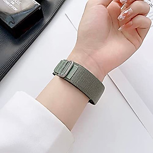 Nylon Watch Band Compatible with Samsung Galaxy Watch 6 5 4 Bands 40mm 44mm/Watch 5 Pro Band 45mm/Watch 4 6 Classic Bands 42mm 43mm 46mm 47mm, Alpine Loop Woven Sport Strap for Men Women - Black