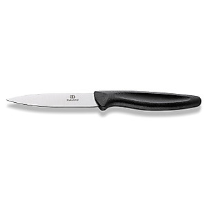 Paring Knife, Kaloo 3.7 inch Small Fruit Knife with Straight Edge, Razor Sharp Kitchen knife, Peeling and Vegetable Knife, German Stainless Steel Pearing Knife with Ergonomic Handle (Black)