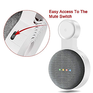 WIDEPLORE Wall Mount Holder,Update Space-Saving Design AC Outlet Mount, Perfect Cord Management for Home Mini Voice Assistant (1 Pack White)