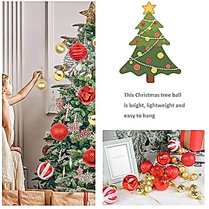 DmHirmg Christmas Tree Baubles, Christmas Balls Decorations, Shatterproof, Christmas Tree Decorations Balls for Xmas Tree Wedding Party Festival Decor (Red-Gold)