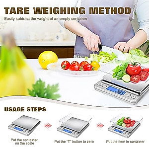 OGWAI Food Scale Rechargeable, Multifunction Kitchen Scale Digital with Peeling Weight Grams and Oz, Digital Gram Kitchen Scale for Food - Kitchen Small Appliances