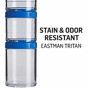 BlenderBottle GoStak Twist n' Lock Storage Jars, 4-Piece Starter Pak, Green