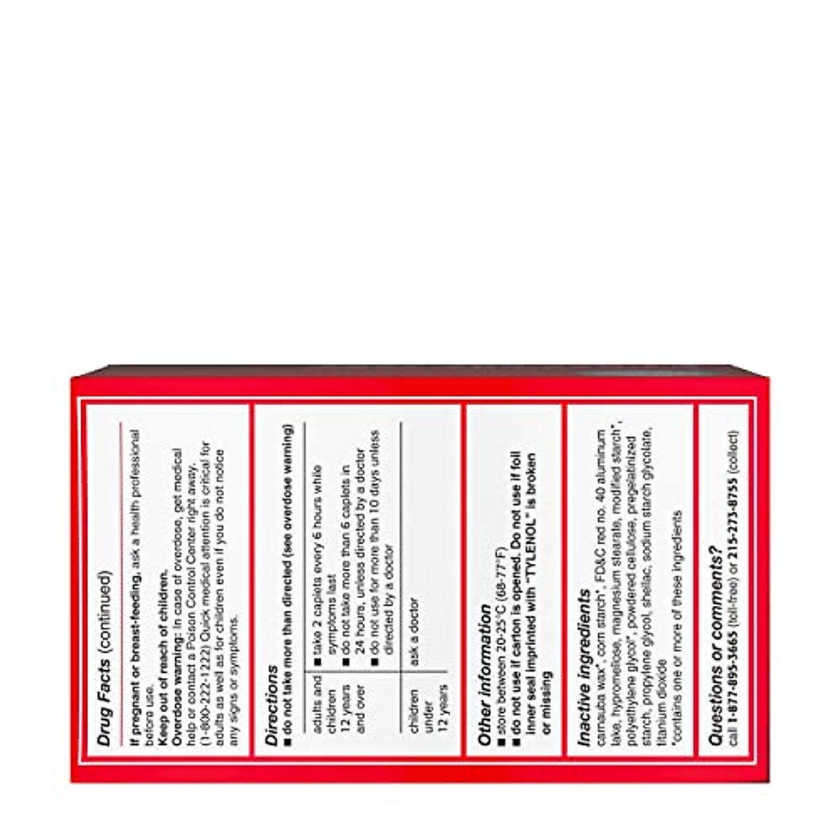 Tylenol Extra Strength Caplets with 500 mg Acetaminophen Pain Reliever Fever Reducer, 225 Count