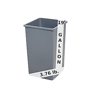 Mix.Home 19 Gallon Black Square Trash can Restaurant Trash can Commercial Trash can Tall Plastic Trash can Industrial Trash can Square Trash cans for Kitchen Janitorial Trash can