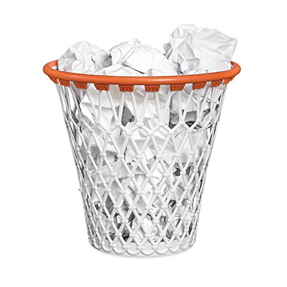 Balvi - Basket Wastebasket Quirky Design for Basketball Fans. Made in Very Strong Plastic. White Colour.