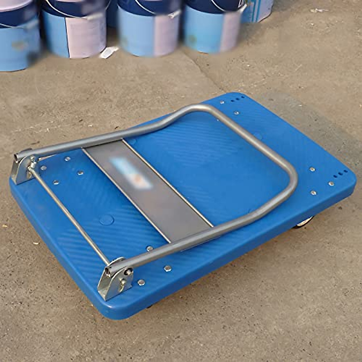 Generic Hand Trucks Platform Truck with Silent Wheels Foldable Handle Plastic Deck Push Cart for Home Office Bookstores Moving High Capacity Trolley Push Cart (Size : 72 * 60-330lbs)