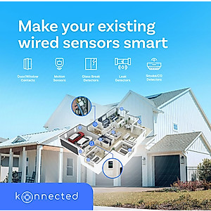 12-Zone Wired Smart Alarm Panel - Konnected Alarm Panel Pro Conversion Kit - Make Wired Alarm System Smart - SmartThings, Alexa - No Batteries or Monthly Subscription - Wi-Fi & Ethernet Connection