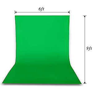 Emart Green Screen Backdrop with Stand Kit, 7 x 10ft Photography Background Support Stand with 6 x 9 100% Cotton Muslin Chromakey Greenscreen for Photo Video Studio YouTube Streaming Equipment