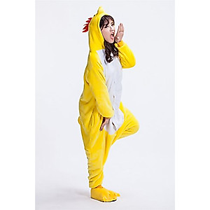 Adult Chicken Kigurumi Animal Costume Pajamas Homewear Lounge Wear M Yellow