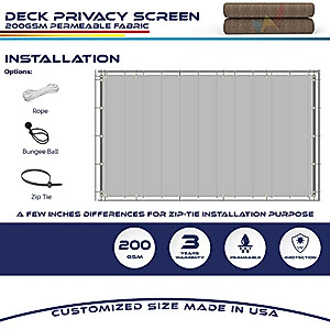 Windscreen4less 3'x10' Deck Balcony Privacy Screen for Deck Pool Fence Railings Apartment Balcony Privacy Screen for Patio Yard Porch Chain Link Fence Condo with Zip Ties Brown