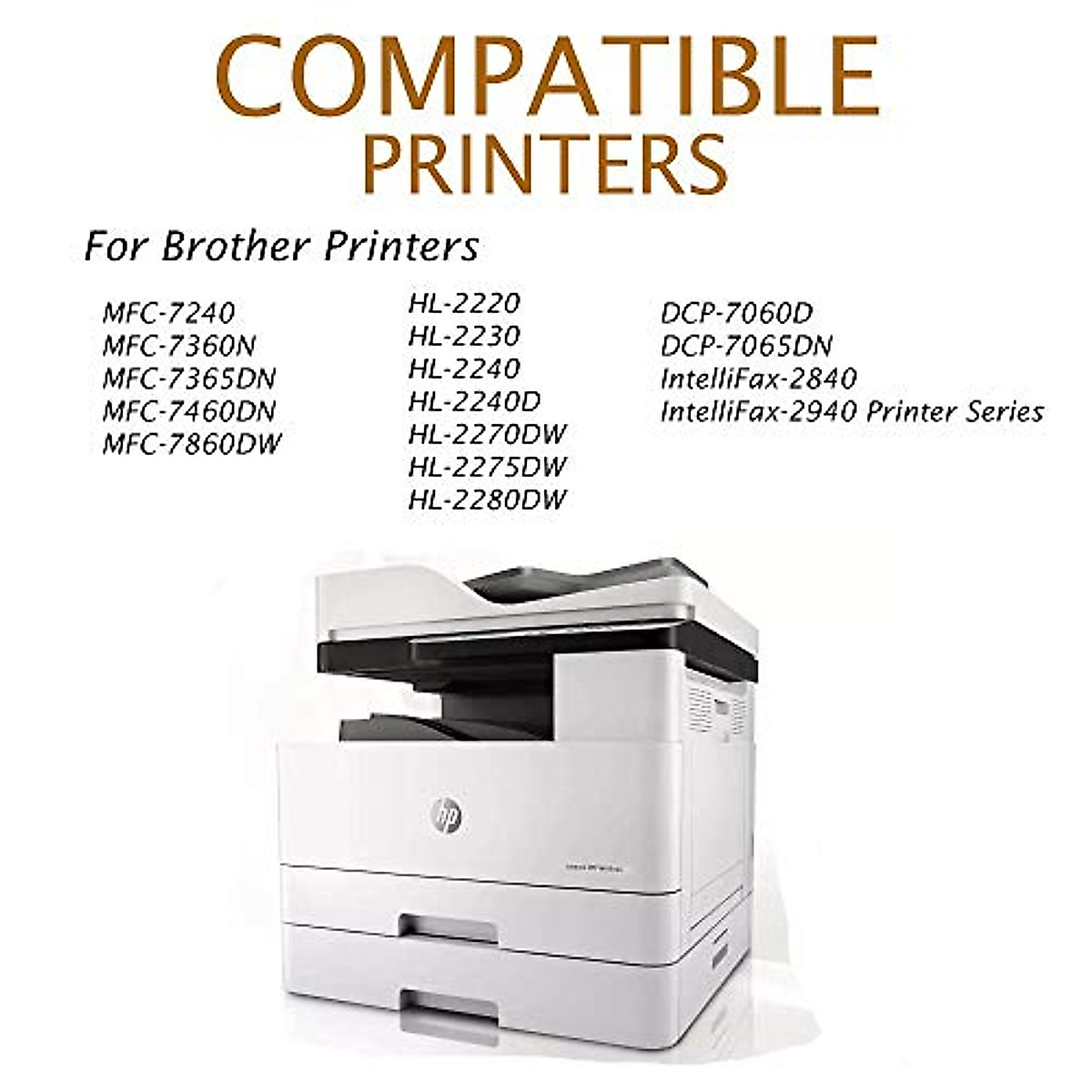 4 Pack (Black) Compatible MFC-7365DN MFC-7460DN Laser Printer Cartridge Replacement for Brother TN450 TN420 Toner Cartridge