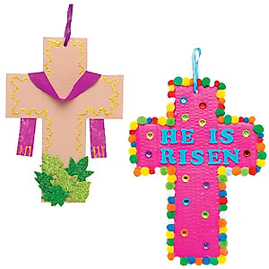 Baker Ross AT569 Cross Craft Blanks - Pack of 10, Ideal for Kids to Decorate, Arts and Crafts, Educational Toys, Gifts, Keepsakes