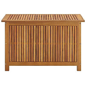Tidyard Garden Storage Deck Box with Inner Poly Bag Acacia Wood Garden Container Cabinet Wooden Toolbox for Patio, Lawn, Poolside, Backyard Outdoor Furniture 35.4 x 19.7 x 22.8 Inches (W x D x H)