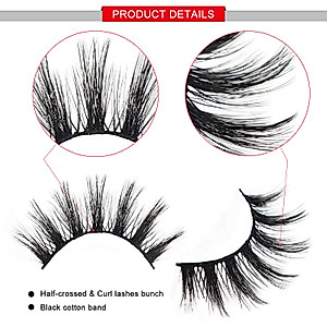 Losha False Eyelashes 10 Pairs Value Pack Faux Mink Lashes Handmade Dramatic Long Thick Soft Reusable 3D Volume Fake Eyelashes (Glam)