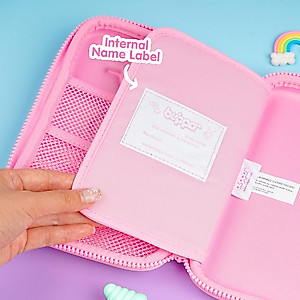 Blippo® Cute Pencil Case for Girls - Pink Pencil Case for School - Kawaii Pencil Case for Kids - Pencil Box for Girls’ School Stuff - Large Pencil Case Organizer Hard Shell - Kawaii School Supplies