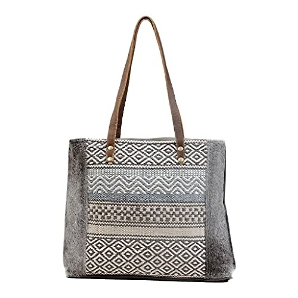 Myra Bag Neighbor'S Envy Tote Bag Upcycled Cotton & Hair Leather S-3049