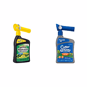 Spectracide Lawn Weed Killer (32 oz) + Cutter Backyard Bug Control Spray Concentrate (32 fl oz)