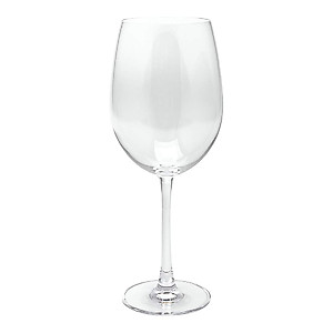 Restaurantware Voglia Nude 25 Ounce Bordeaux Wine Glasses Set Of 12 Stemmed Crystal Wine Glasses - Laser-Cut Rim Dishwasher-Safe Fine-Blown Crystal Red Wine Glasses For White or Red Wines