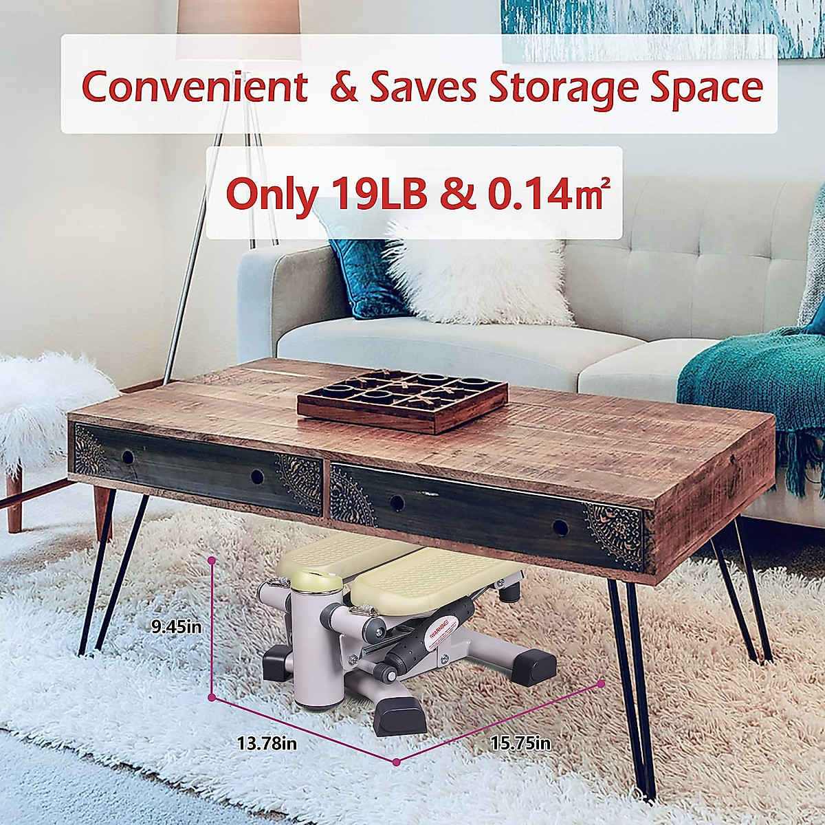 leikefitness Premium Portable Climber Stair Stepper & Waist Fitness Twister Step Machine with LCD Monitor ST6600-2(Green)