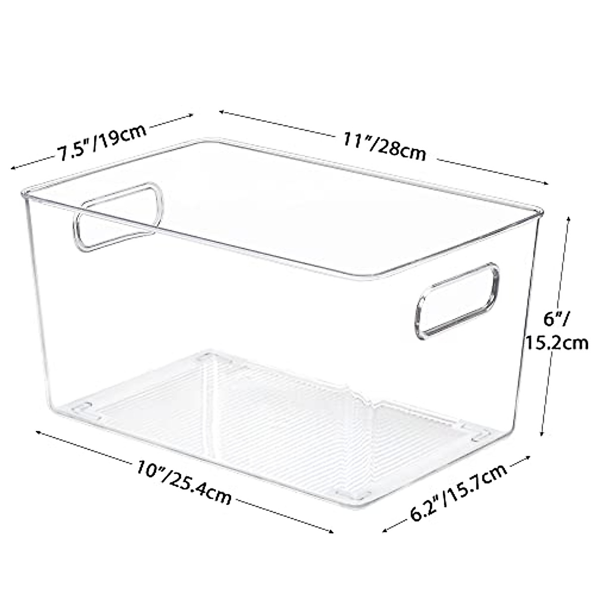 YIHONG Clear Pantry Storage Organizer Bins, 6 Pack Plastic Food Storage Bins with Handle for Kitchen,Refrigerator, Freezer,Cabinet Organization and Storage