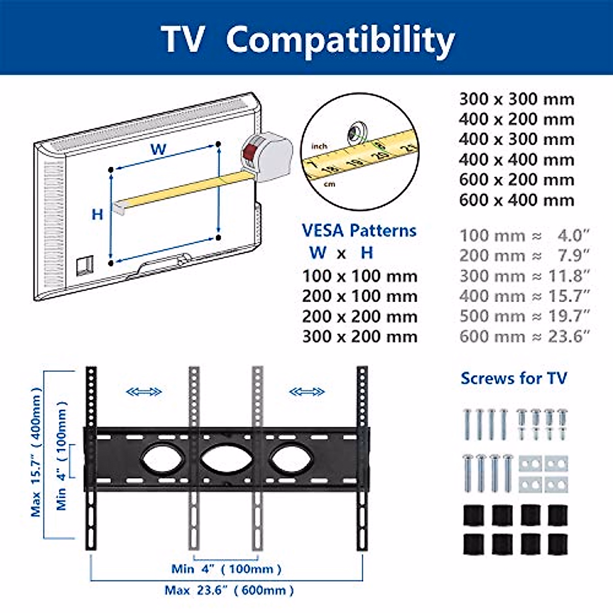Rfiver Universal Swivel Mobile TV Stand Rolling Cart for 32-75 Inch Flat Screen TV Monitor, Tall TV Stand with Mount and Wheels Portable for Home Office, Max Vesa 600x400 mm