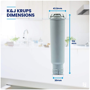 K&J Replacement Krups Claris F088 Precise Tamp Water Filters for the Perfect Espresso Coffee Taste – 3 Pack Blue Quality Coffee Filtration Cartridges