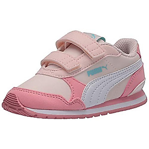 PUMA girls St Runner 2 Hook and Loop Sneaker, Rosewater-peony-puma White, 10 Toddler US