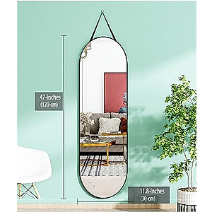 Ecentaur Full Length Mirror Wood Hanging Wall Over The Door Mirror Long Size Body Mirror for Bedroom Living Room