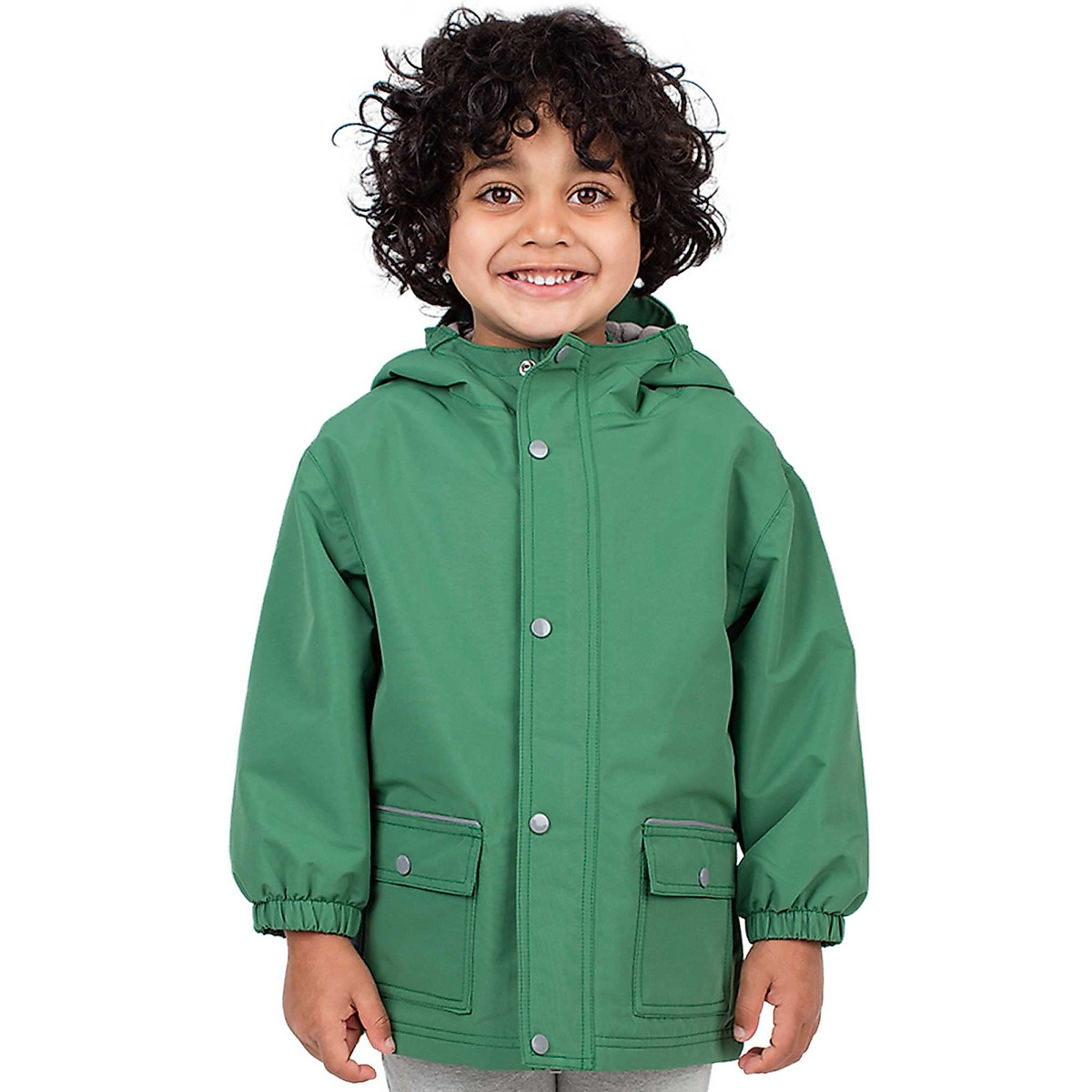 JAN & JUL Kids Waterproof Rain-Coat, Fleece-lined Jacket for Boys and Girls (Fern Green, 10 Years)