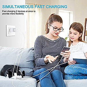 USB Wall Charger, Charger Block, Double USB Fast Charging Cube Block Charger Box, 2.1A Phone Charger Power Adapter 3 Pack for iPhone 14 13 12 11 Pro Max XS XR X 8 7 6S Samsung Galaxy S23 A14 Note 20